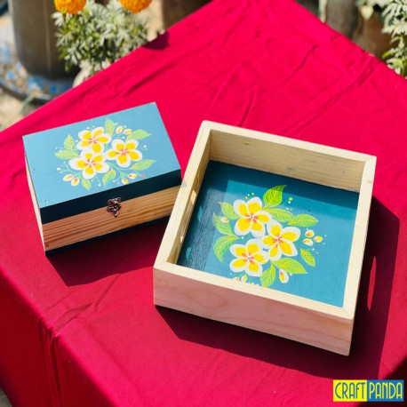 Hand Painted Tea Boxes Emma Handpainted Enamelware Tea Caddy | Jasmine